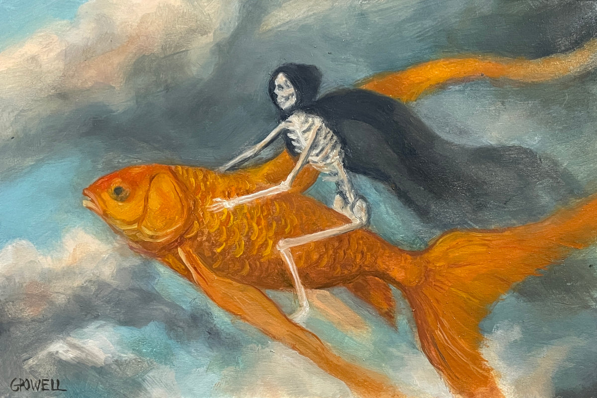 Geoff Powell • Memento Mori 5 - Goldfish Rider. – Brassworks Gallery